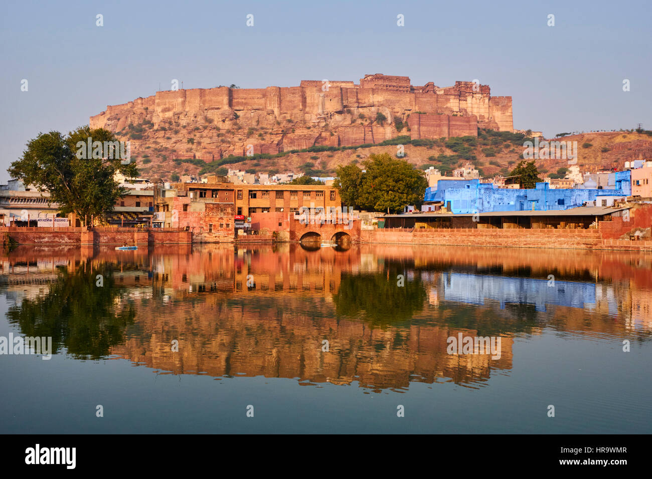 India, Rajasthan, Jodhpur, the blue city, Mehrangarh Fort Stock Photo ...