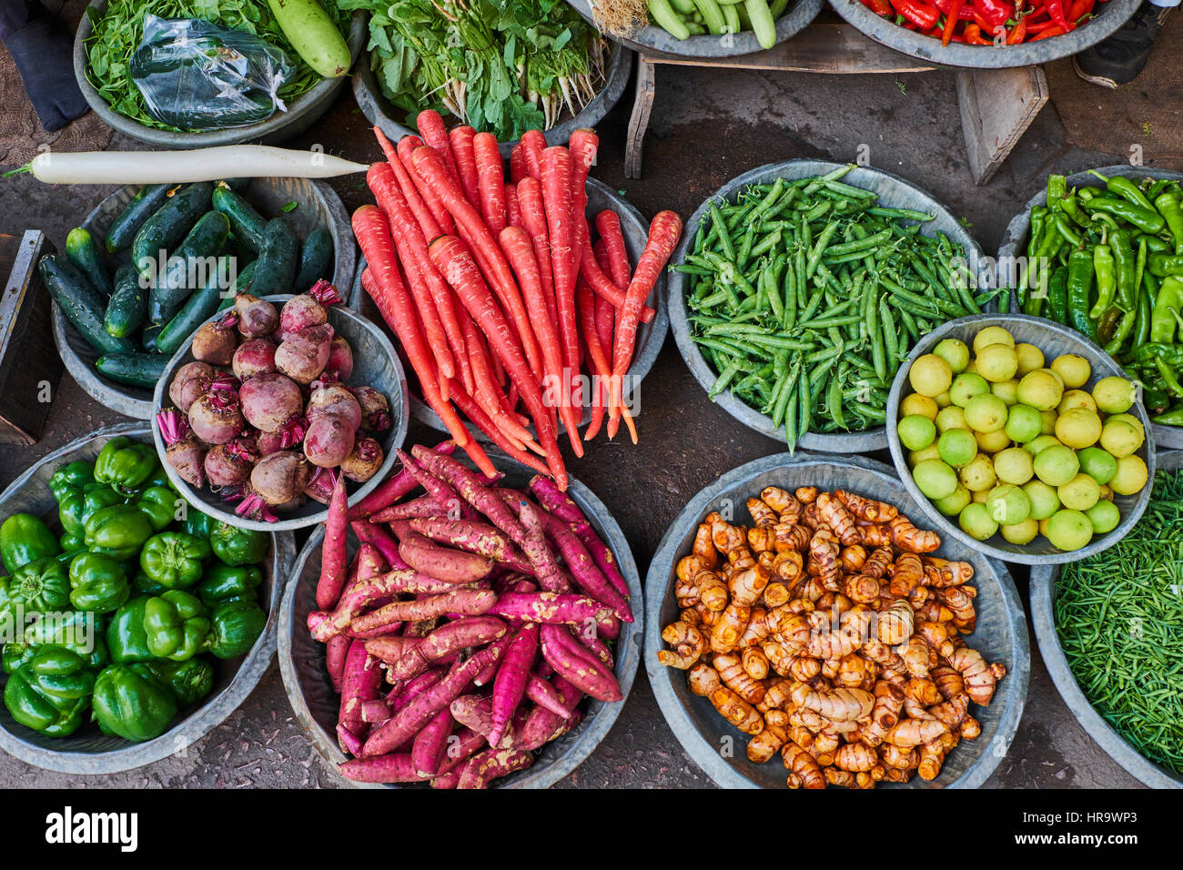 India, Rajasthan, Jodhpur, the blue city, vegetable market Stock Photo ...