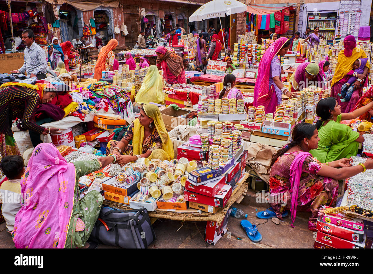 India, Rajasthan, Jodhpur, the blue city, bangle market Stock Photo - Alamy