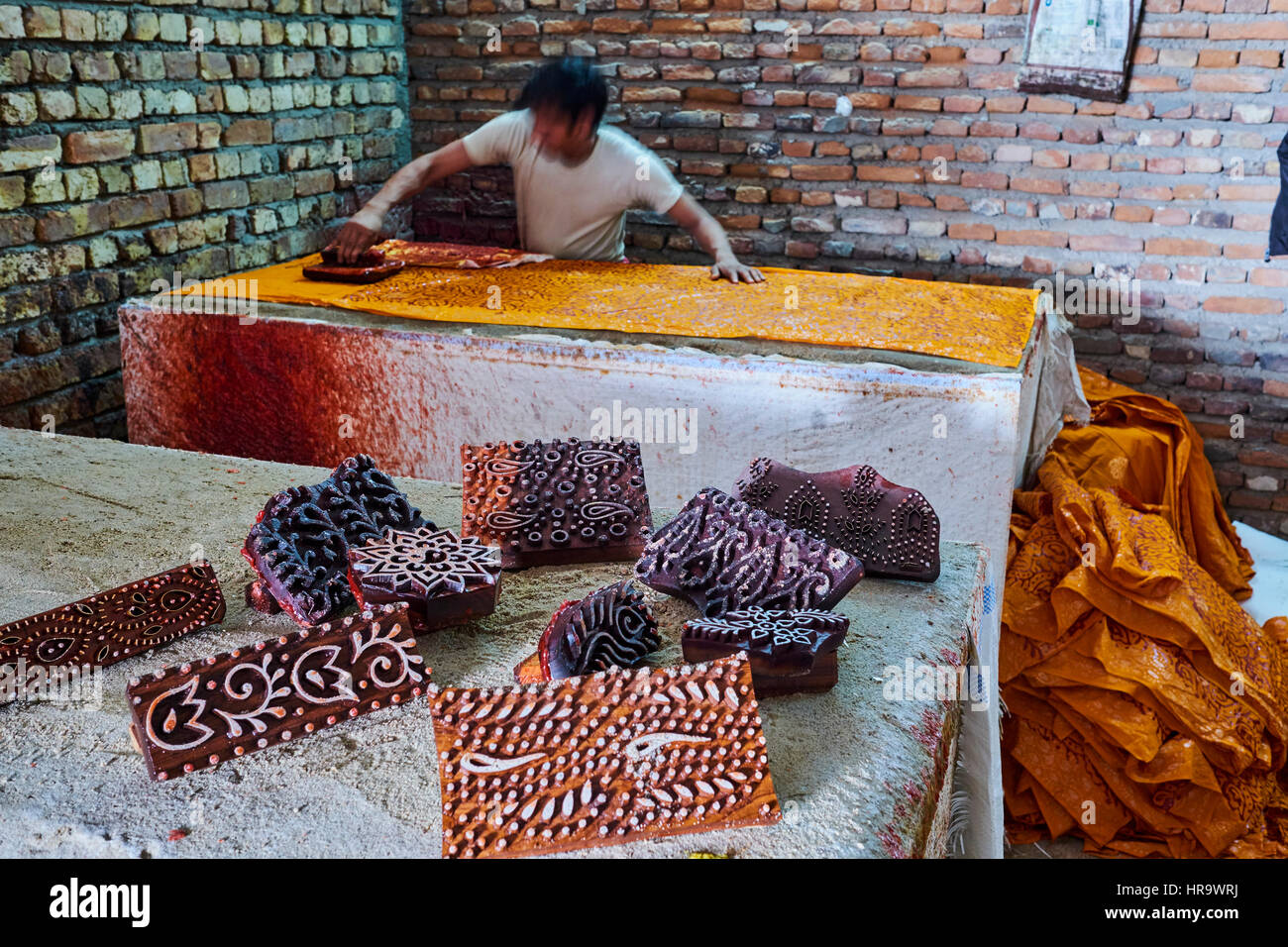 India, Rajasthan, Balotra, block printing textile Stock Photo - Alamy