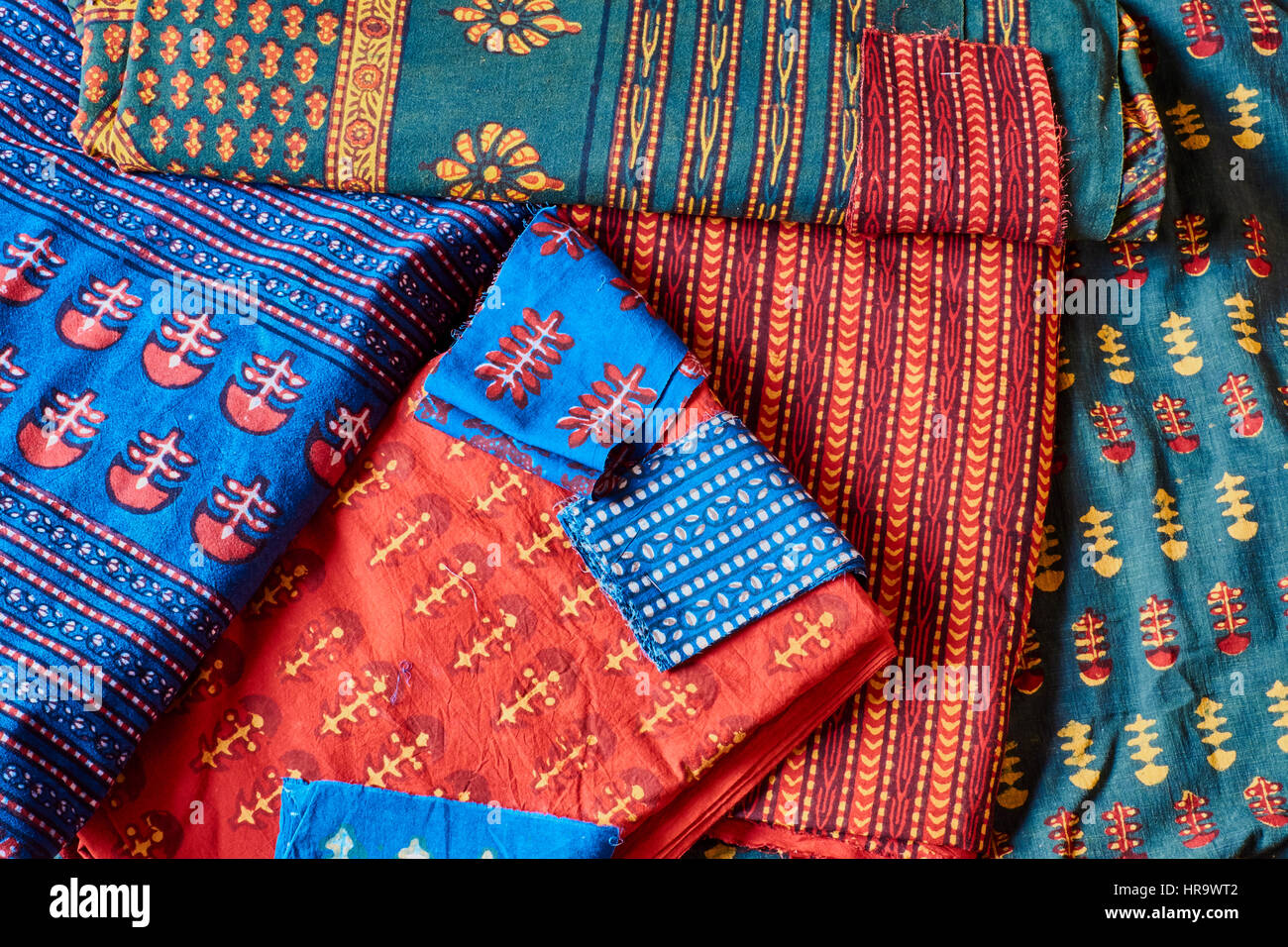 India, Rajasthan, Balotra, block printing textile Stock Photo - Alamy