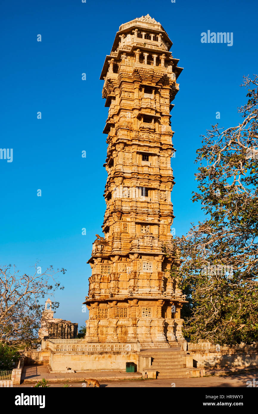 India, Rajasthan, Chittorgarh fort, Unesco world heritage, Victory ...