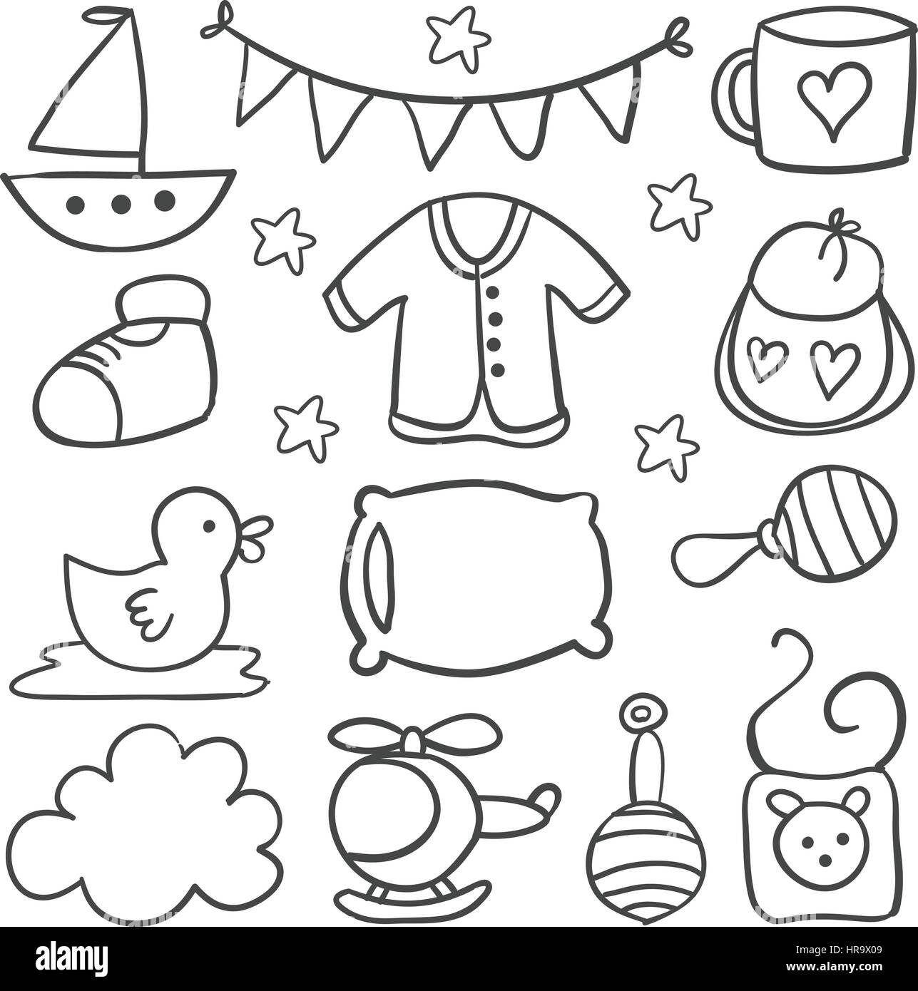 Element baby theme of doodles Stock Vector Image & Art - Alamy