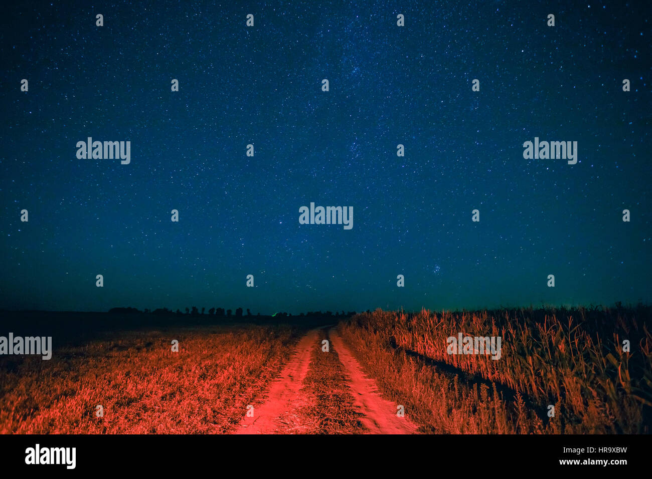 Starry Night In Country Background