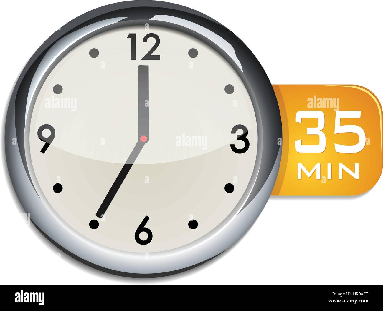 office wall clock timer 35 minutes vector illustration isolated on ...