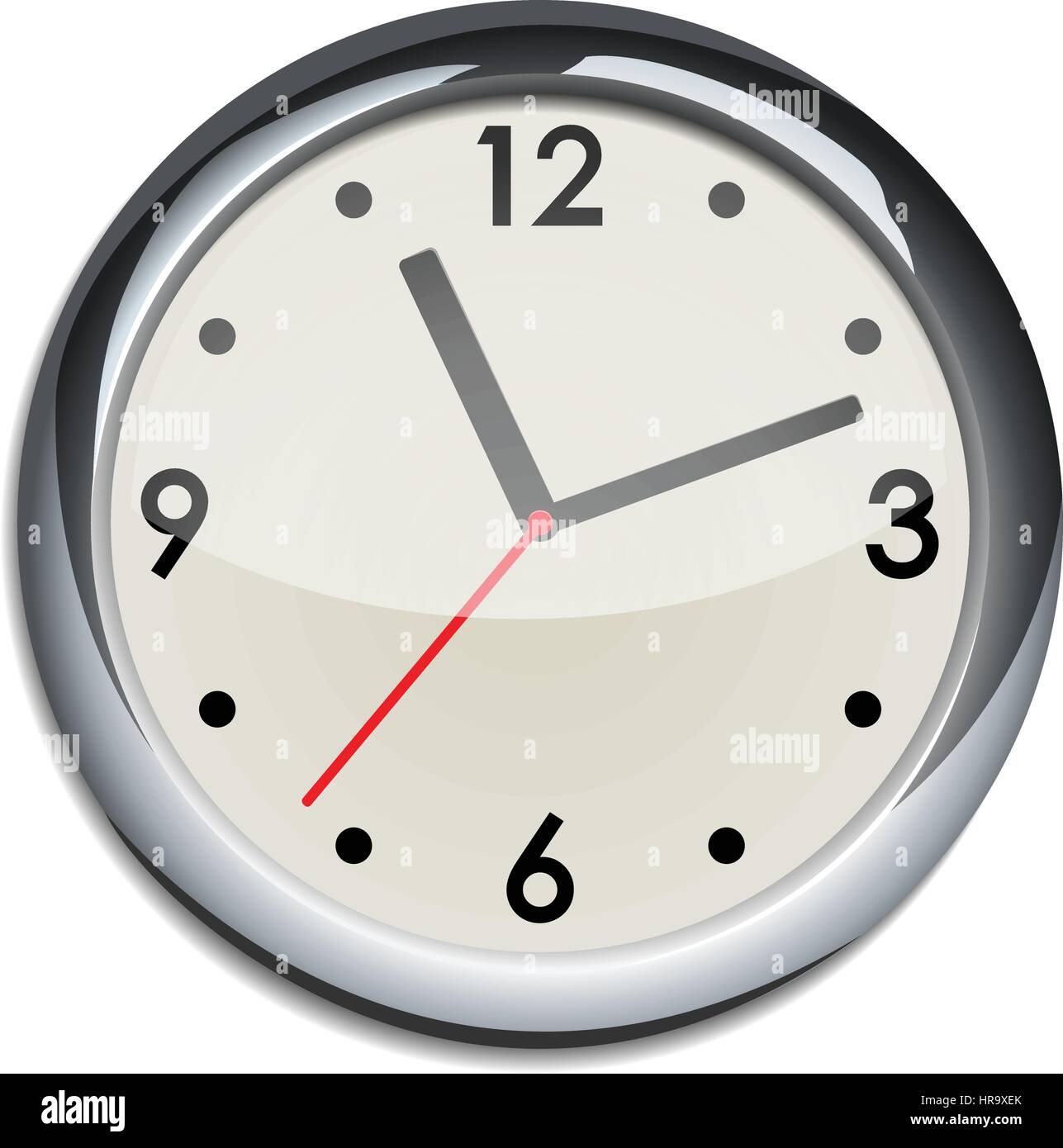 office wall clock vector illustration isolated on white background ...