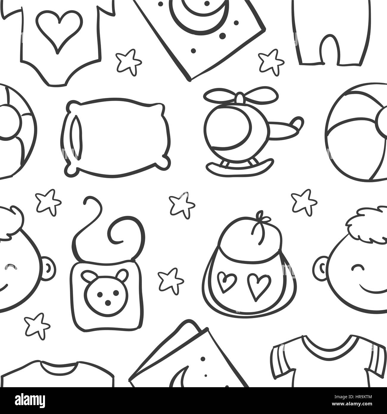 Illustration of baby element doodles Stock Vector Image & Art - Alamy