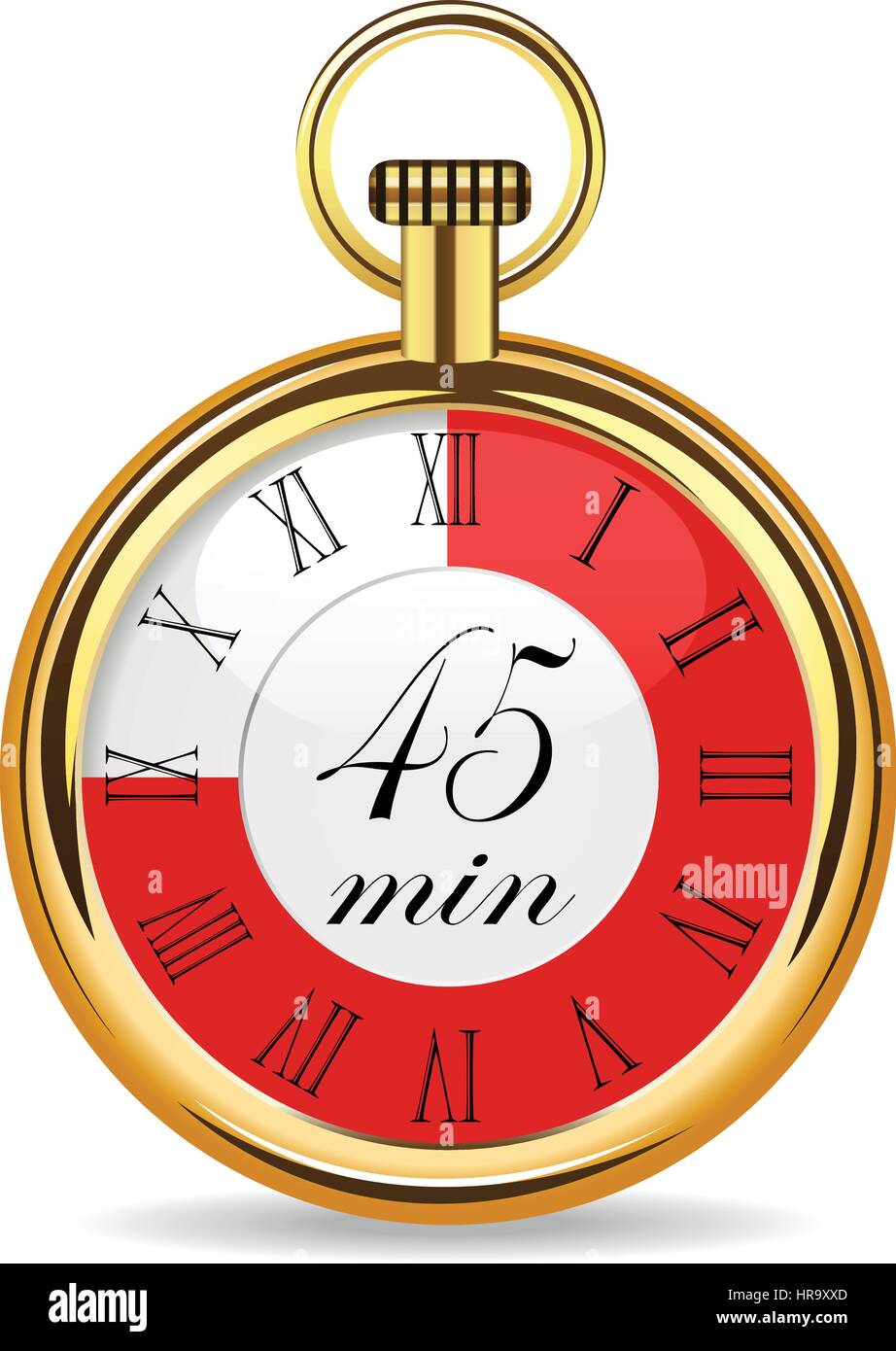 mechanical watch timer 45 minutes vector illustration isolated on white ...