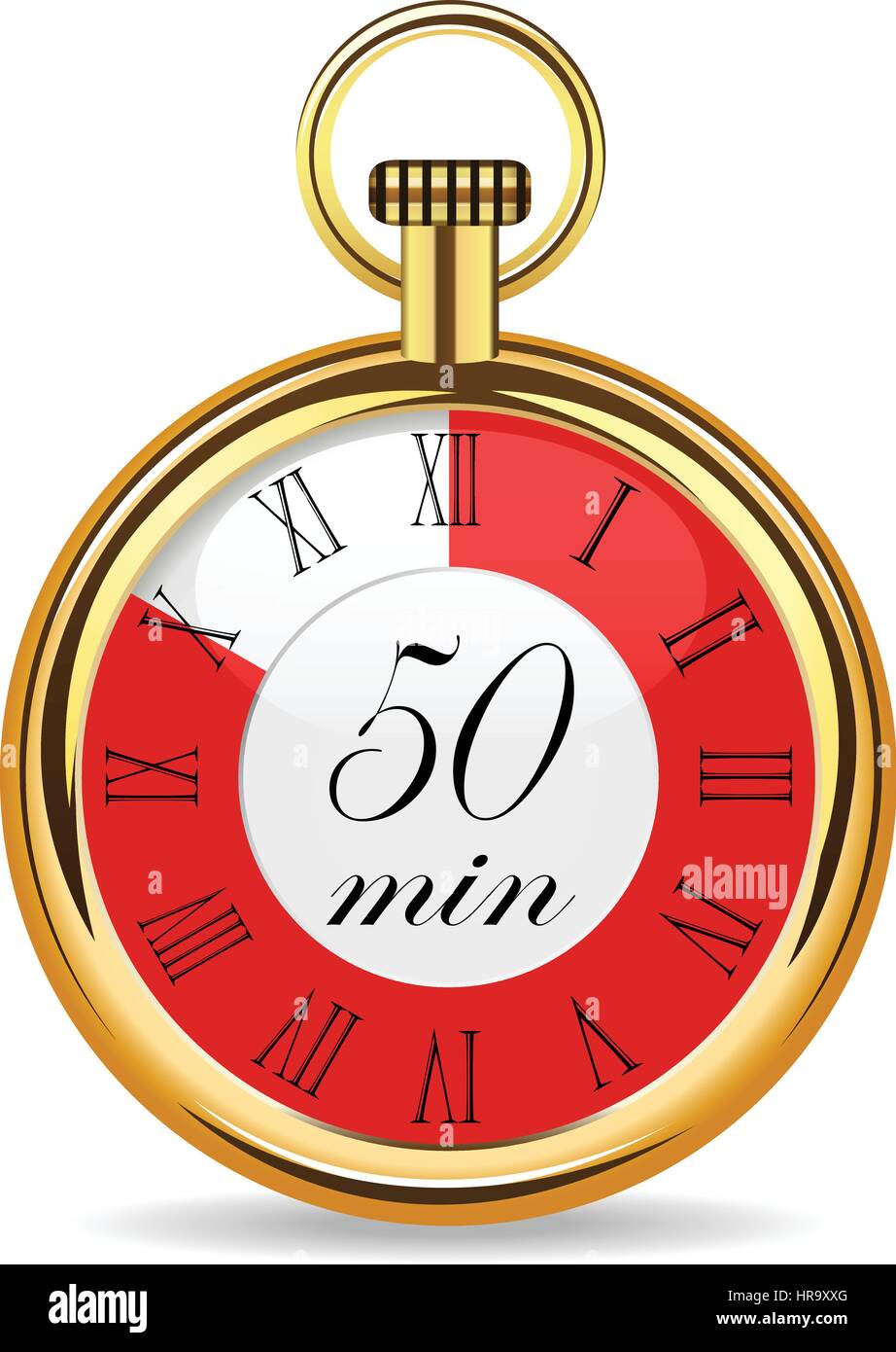 mechanical watch timer 50 minutes vector illustration isolated on white ...