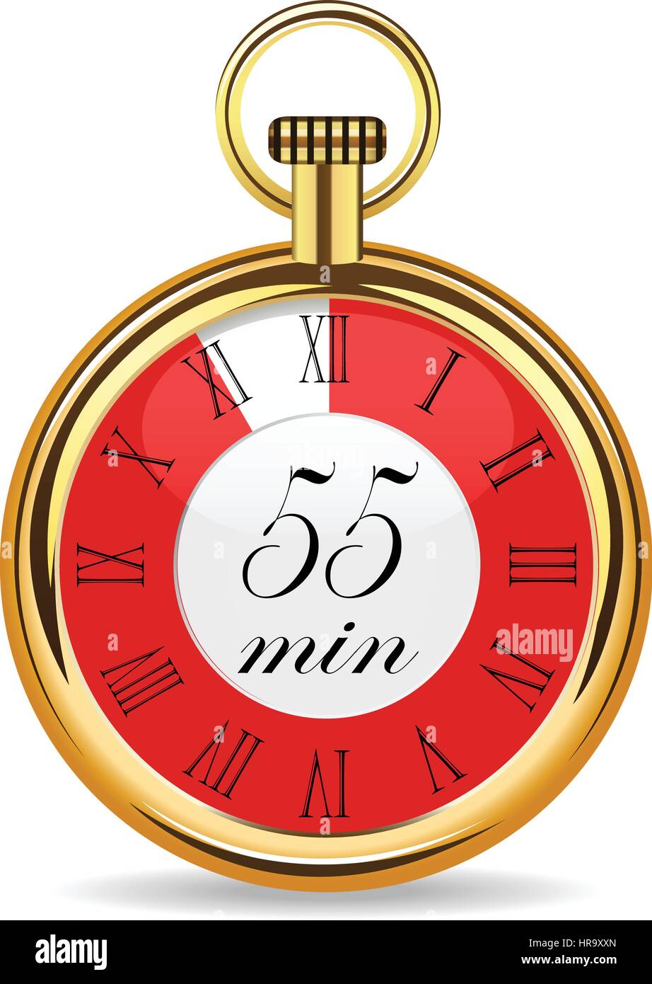 mechanical watch timer 55 minutes vector illustration isolated on white ...
