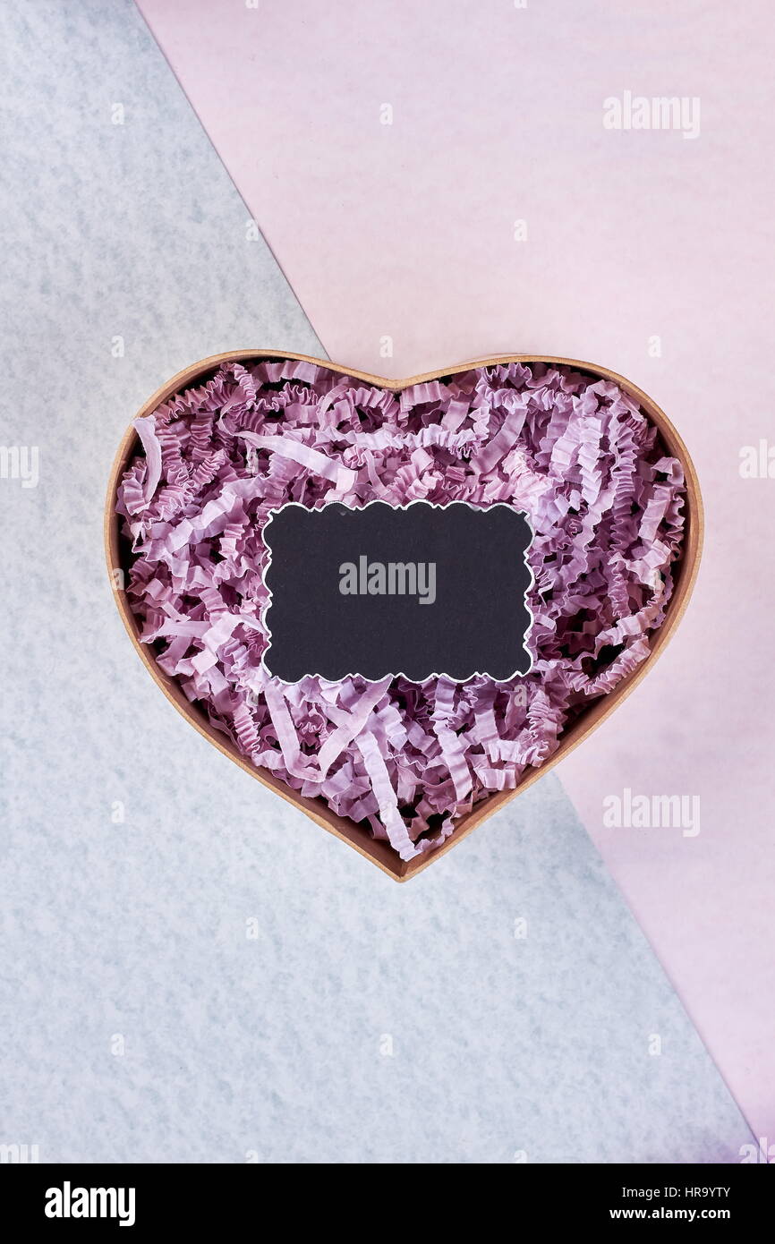 Heart-shaped box and message Stock Photo - Alamy