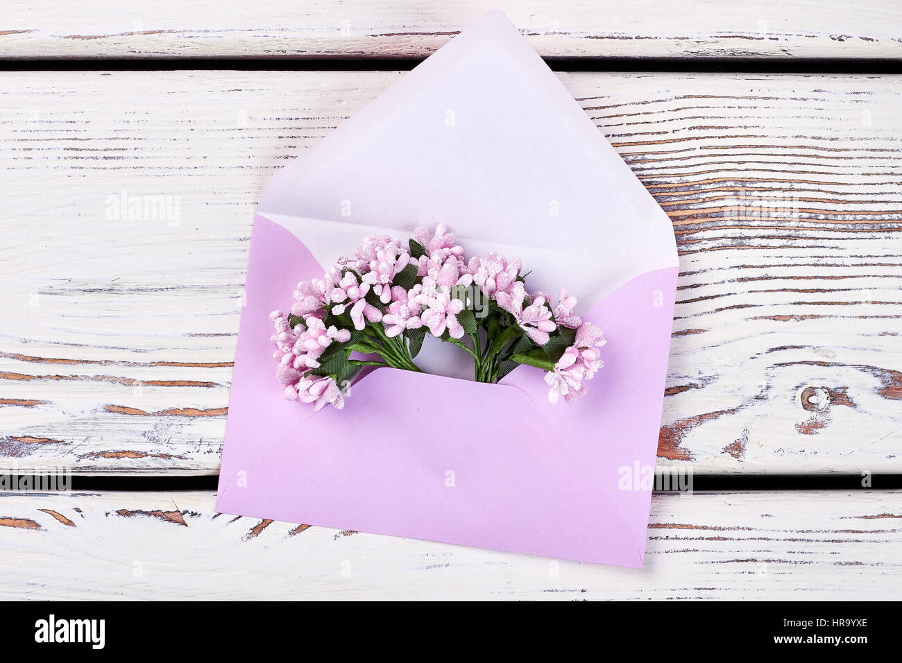 Bunch of flowers in envelope Stock Photo - Alamy