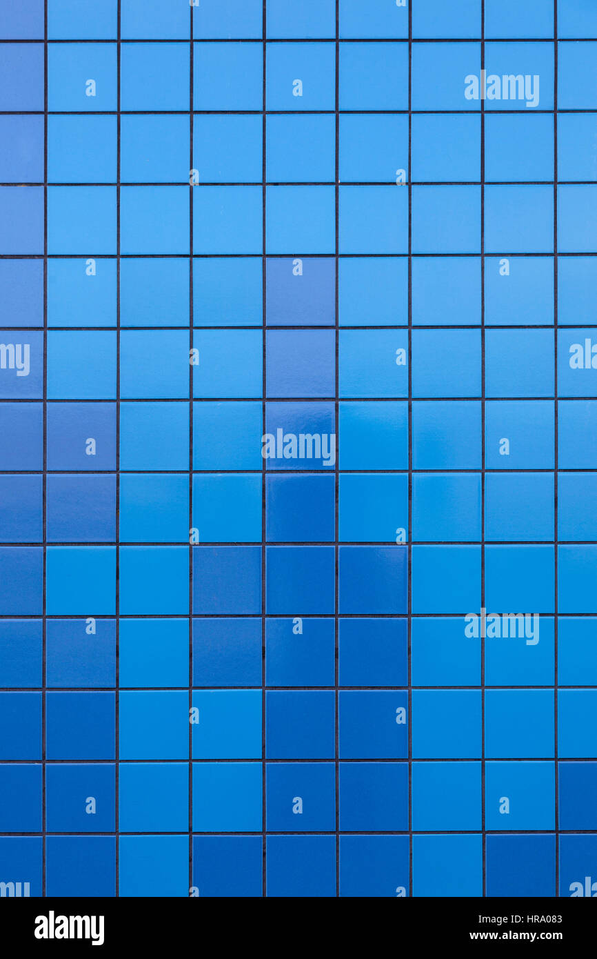 pattern of square blue ceramic tiles in different shades Stock Photo ...