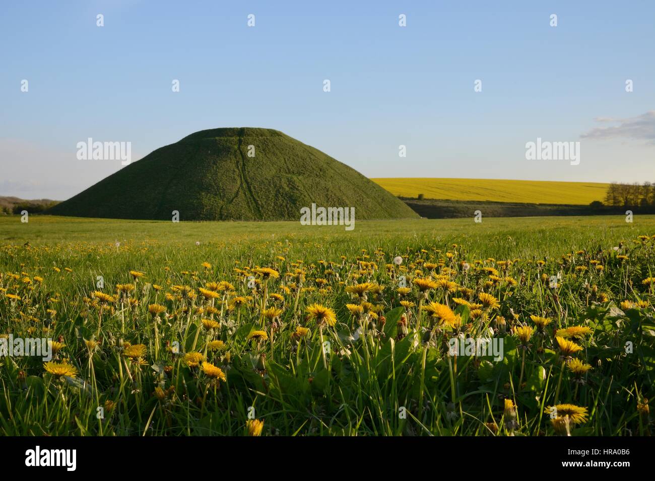 Silbury hill, a Neolithic artificial chalk mound, one of the world's ...