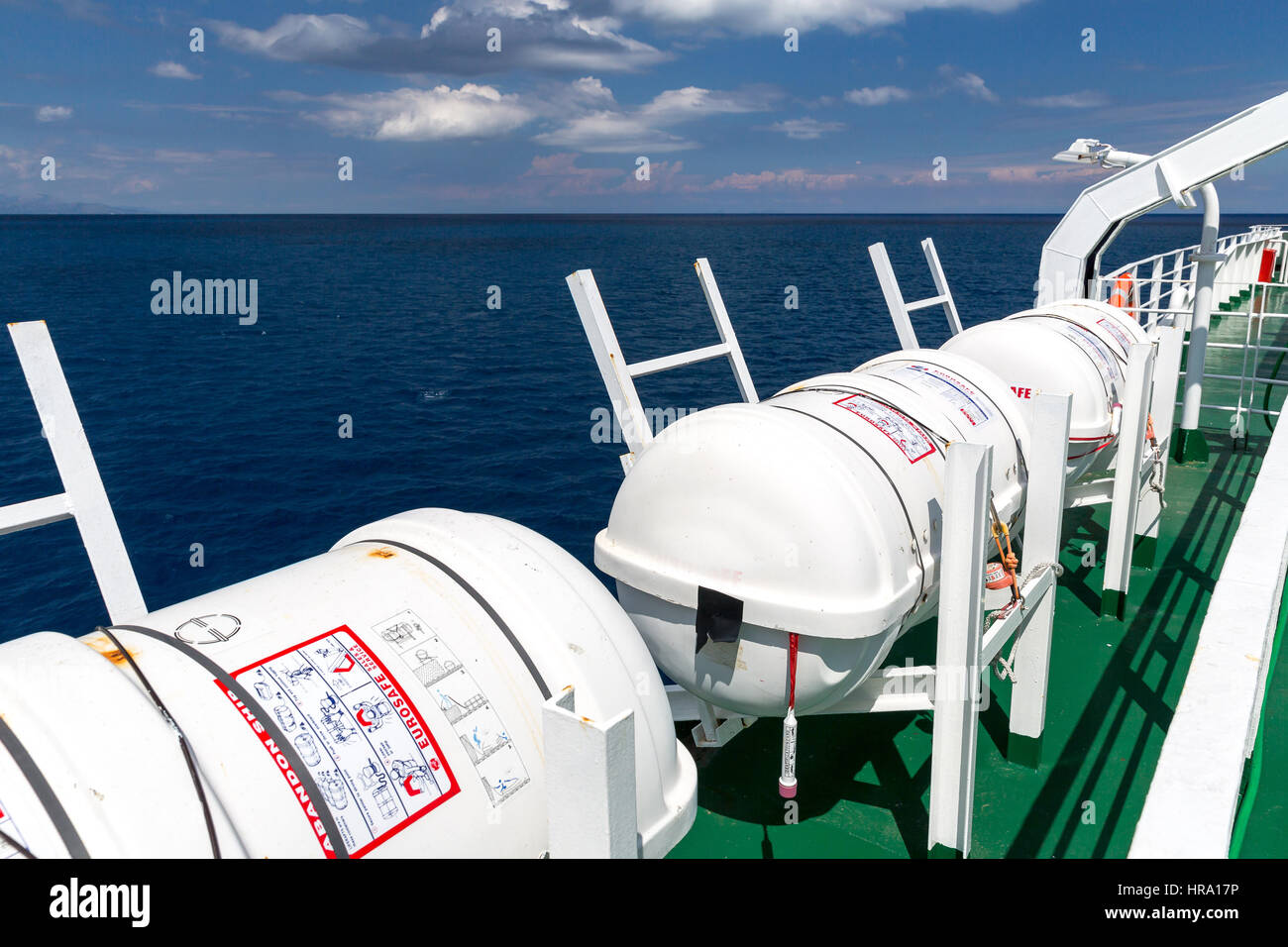 Rescue equipment on the ship Stock Photo - Alamy