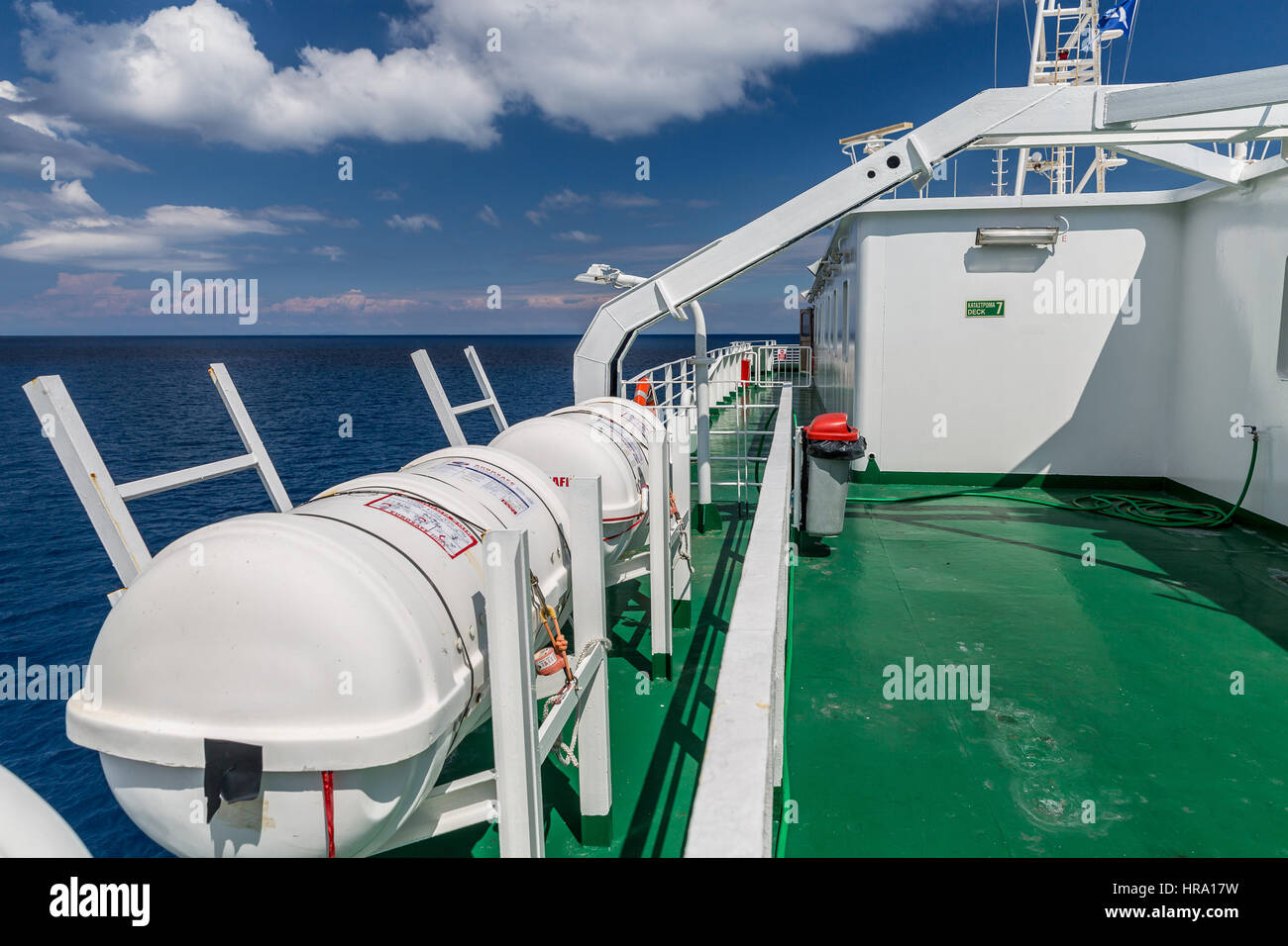 Rescue equipment on the ship Stock Photo - Alamy