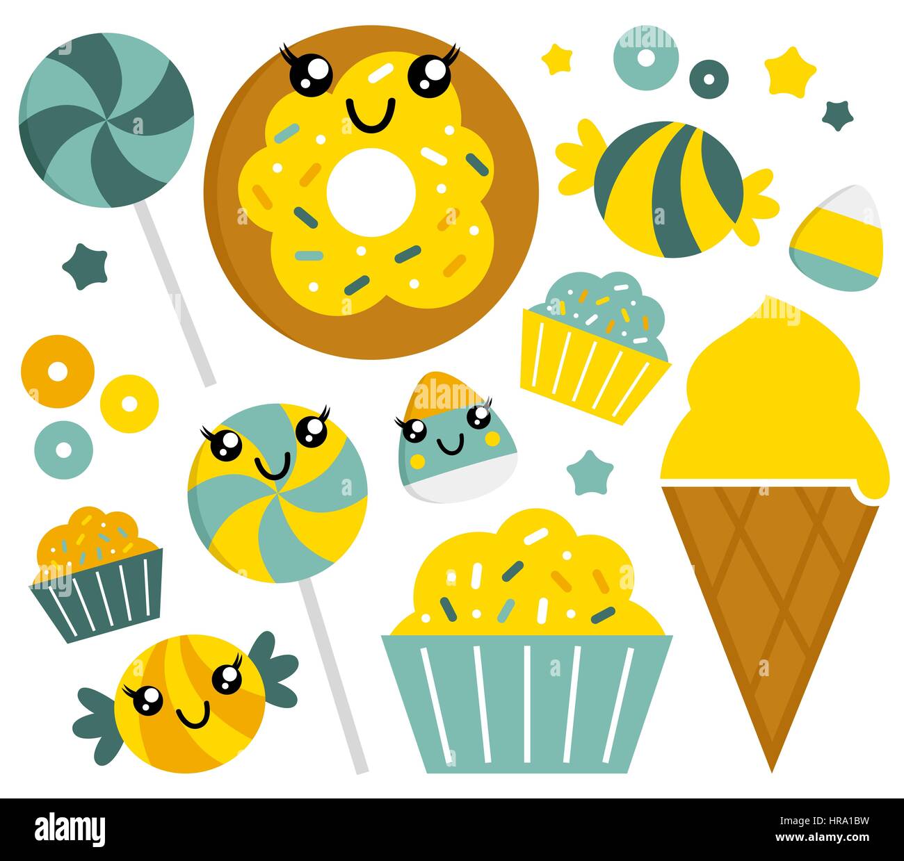 19192392 - sweet candy collection illustration Stock Photo - Alamy