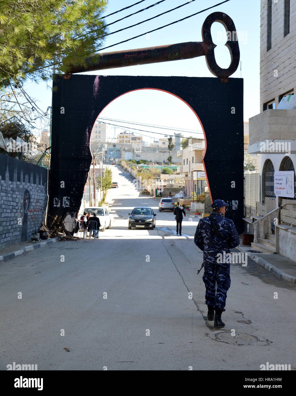 Bethlehem, Palestine. January 6th 2017 - Aida Refugee Camp In Palestine ...