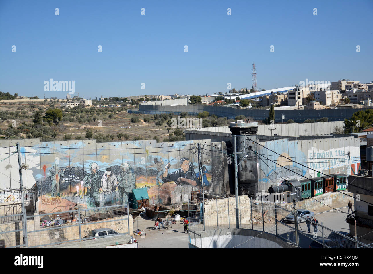 Bethlehem, Palestine. January 6th 2017 - Aida Refugee Camp In Palestine ...