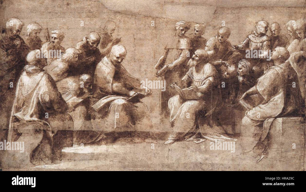 Raffaello Sanzio - Design for the lower half of the Disputa - WGA18929 ...