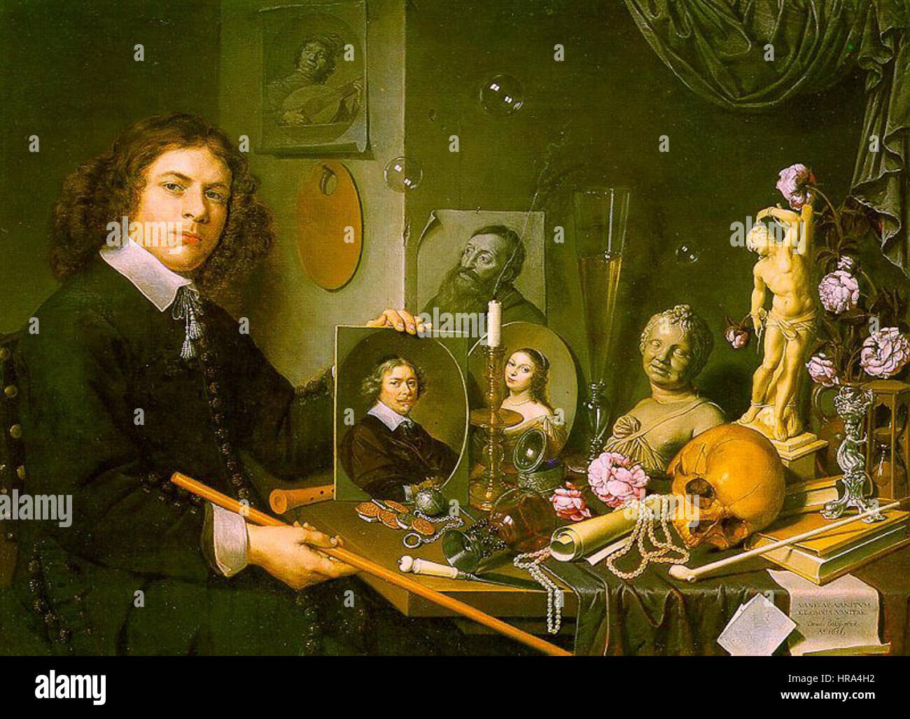 Self-Portrait with Vanitas Symbols Stock Photo - Alamy