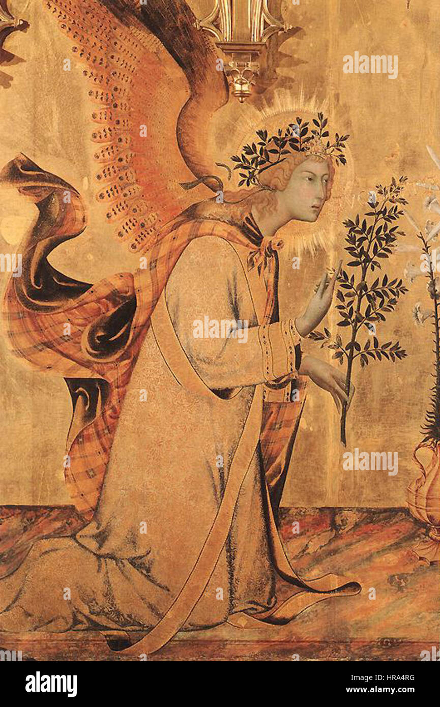 Simone Martini - The Annunciation and Two Saints (detail) - WGA21440 ...