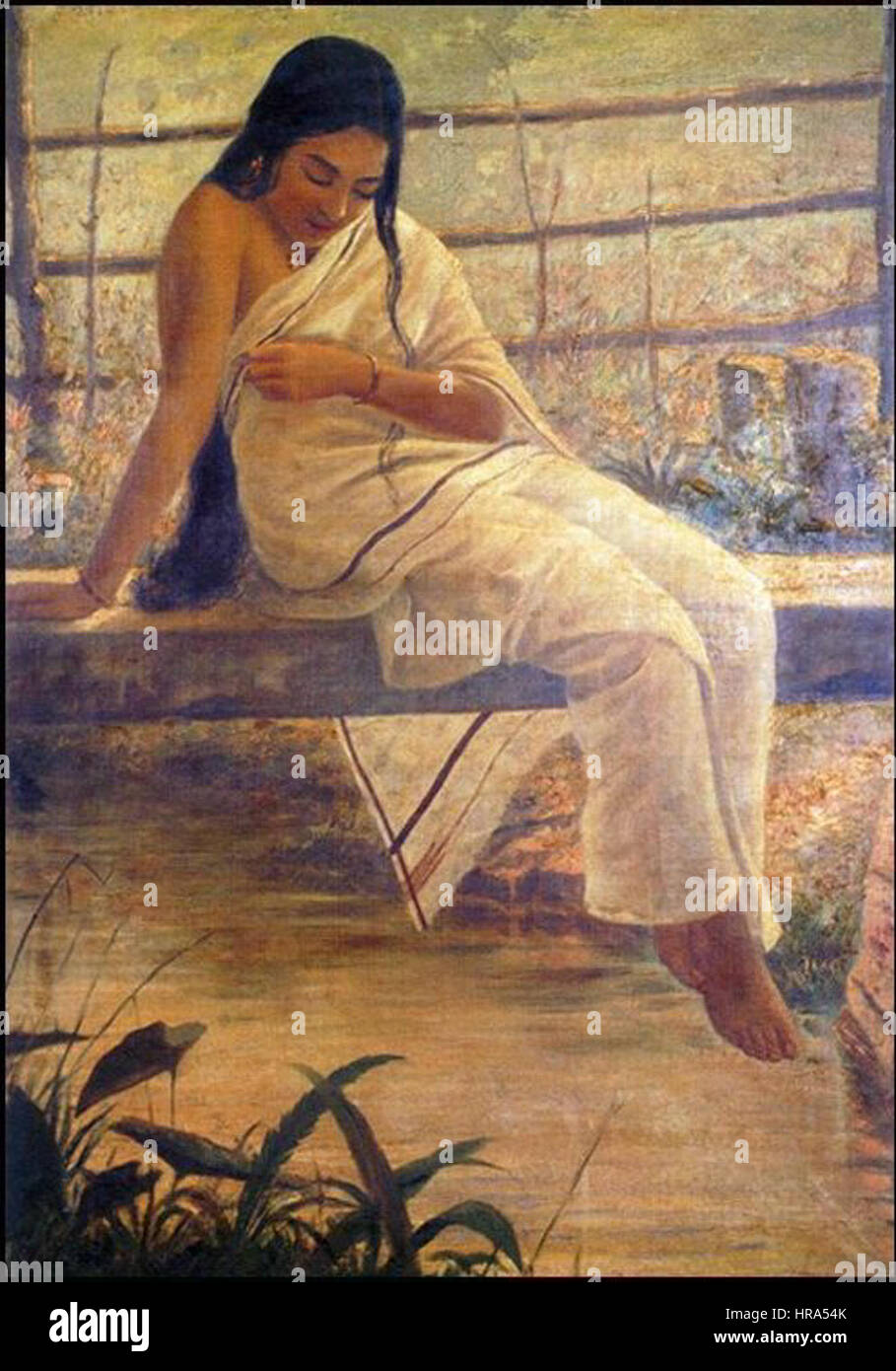 Woman on bridge painting hi-res stock photography and images - Alamy