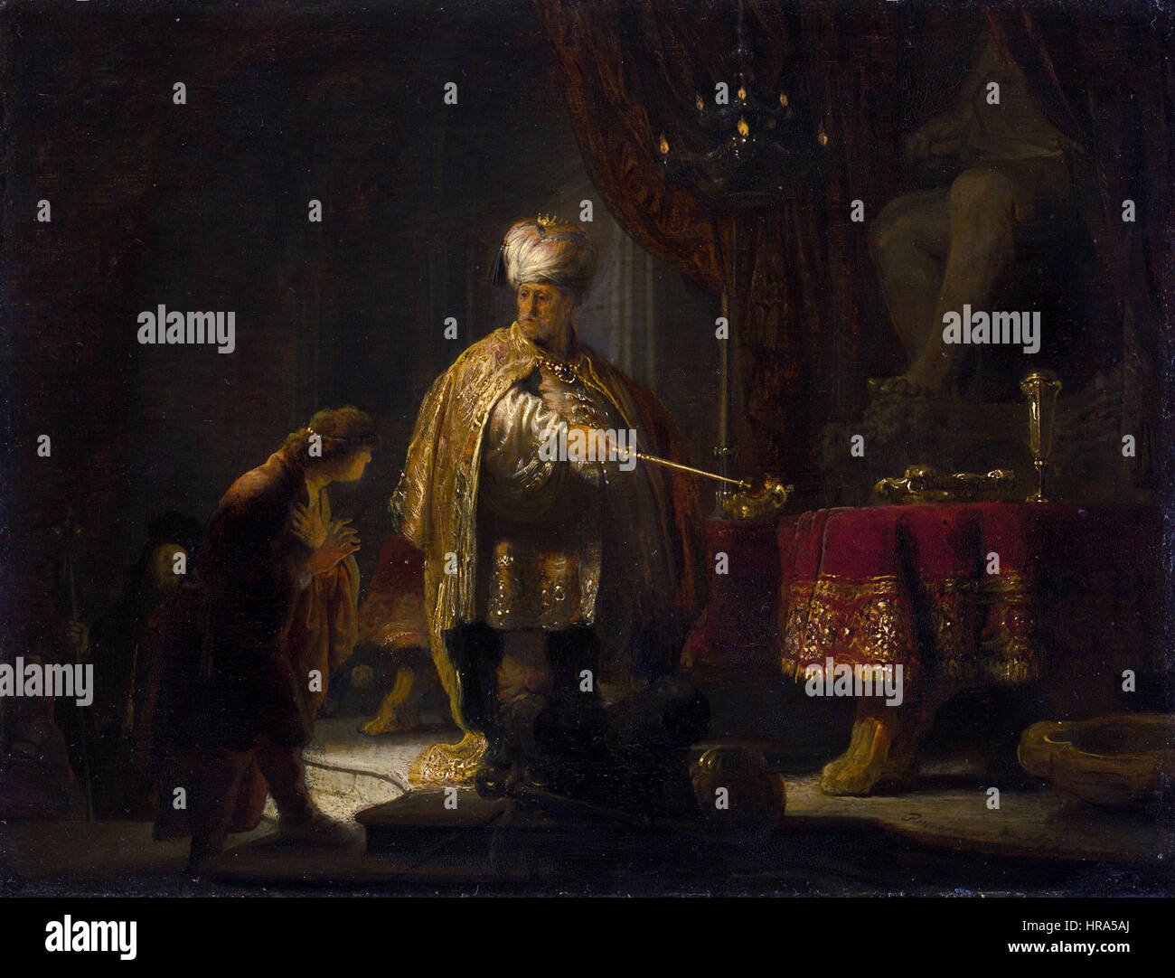 Rembrandt - Daniel and Cyrus before the Idol Bel, 1633 Stock Photo - Alamy