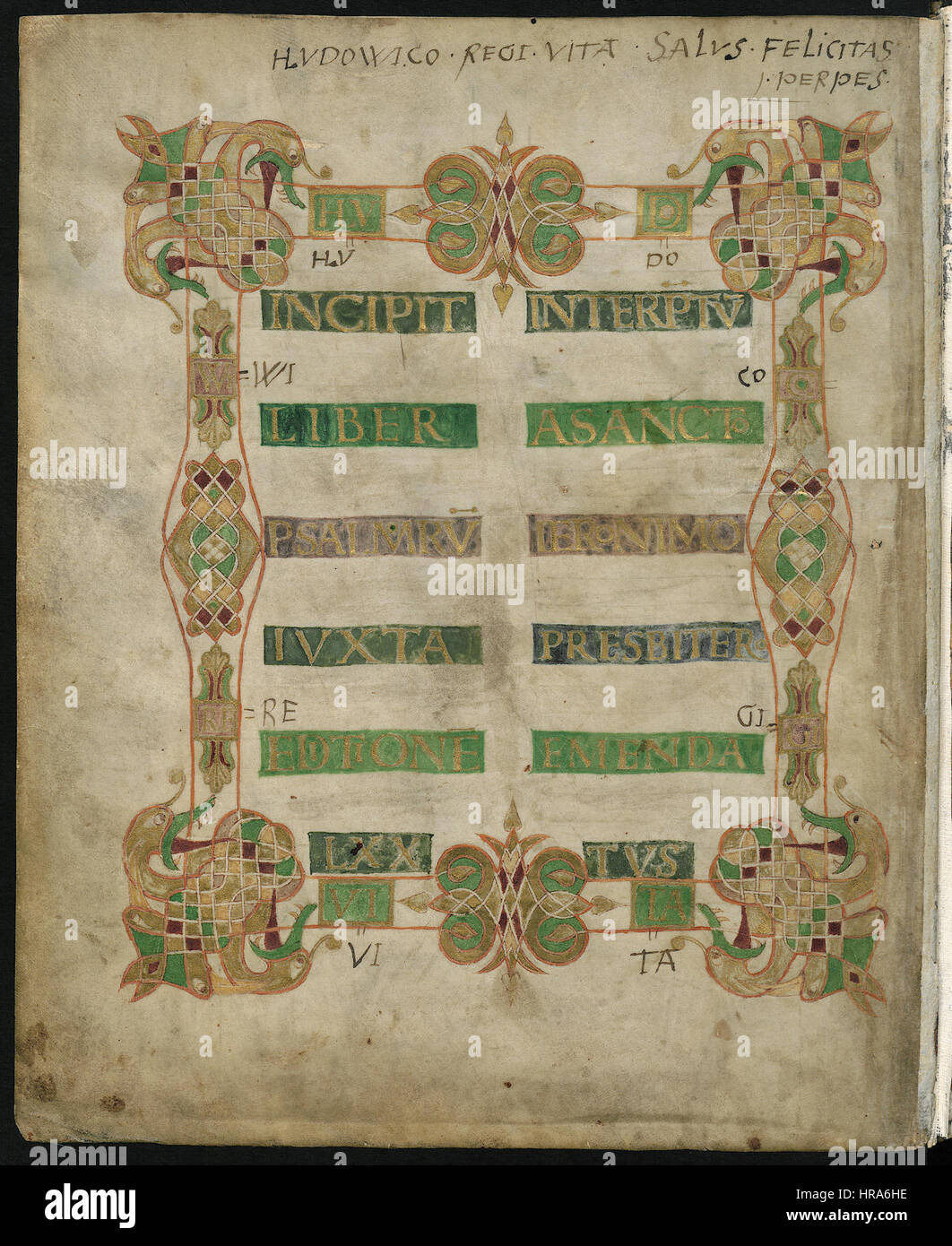Psalter Ludwigs des Deutschen - f2v Stock Photo - Alamy