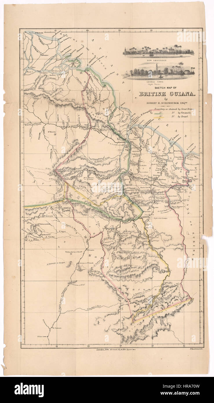 Sketch Map of British Guiana WDL11335 Stock Photo - Alamy