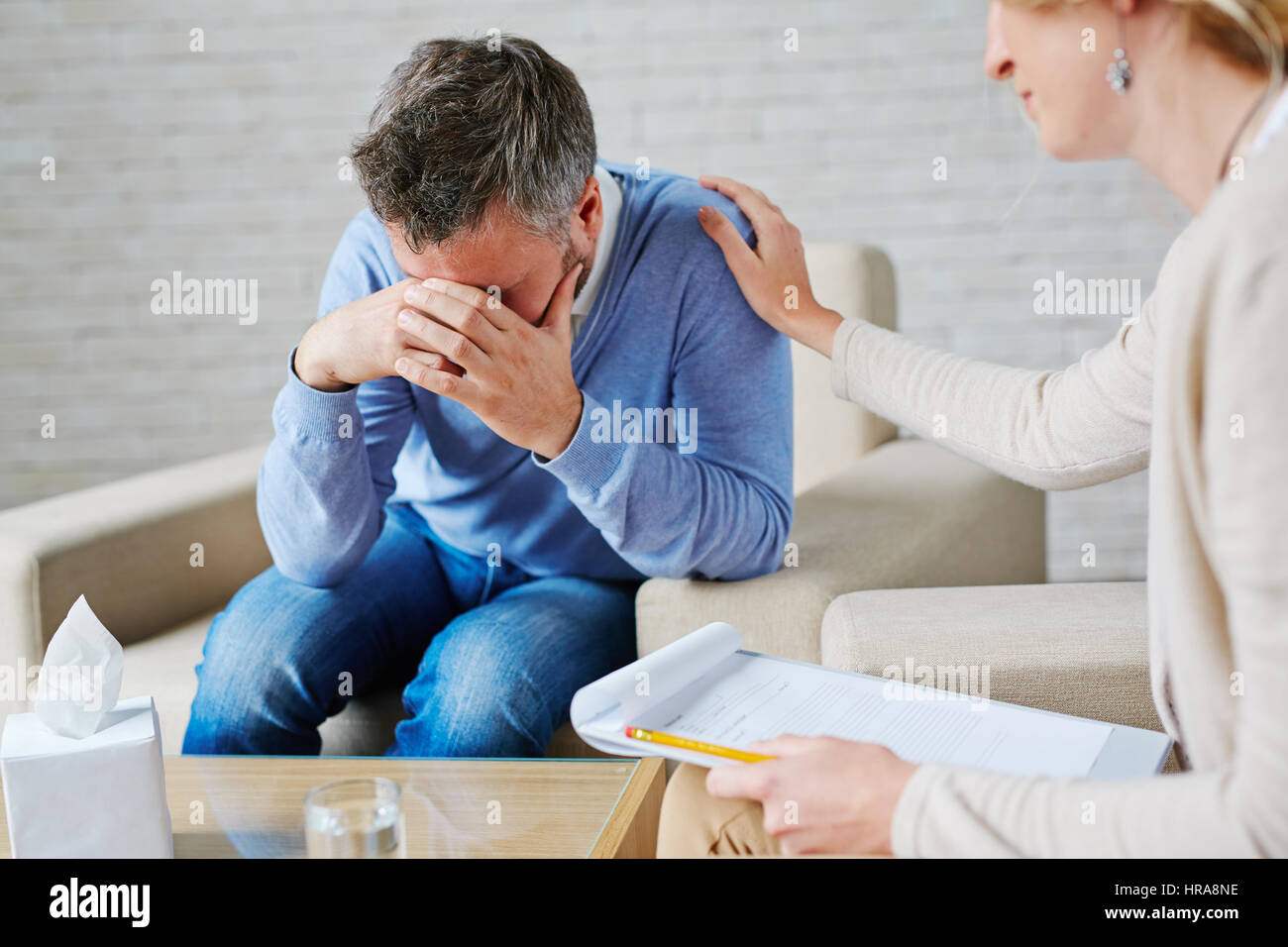 Therapist patient upset hi-res stock photography and images - Alamy