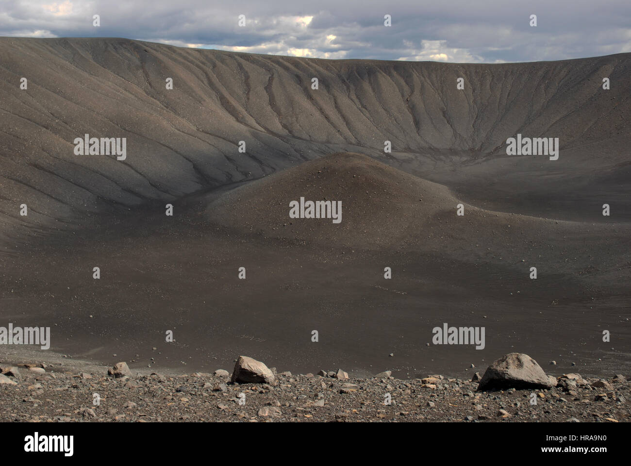 A view from the top of the crater of Hverfjall Volcano, Iceland Stock ...