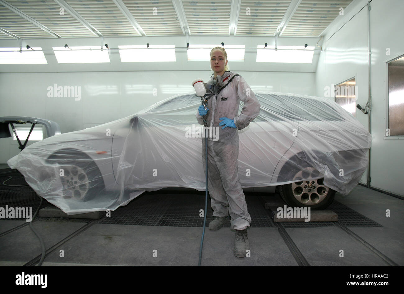 car painter at work Stock Photo - Alamy