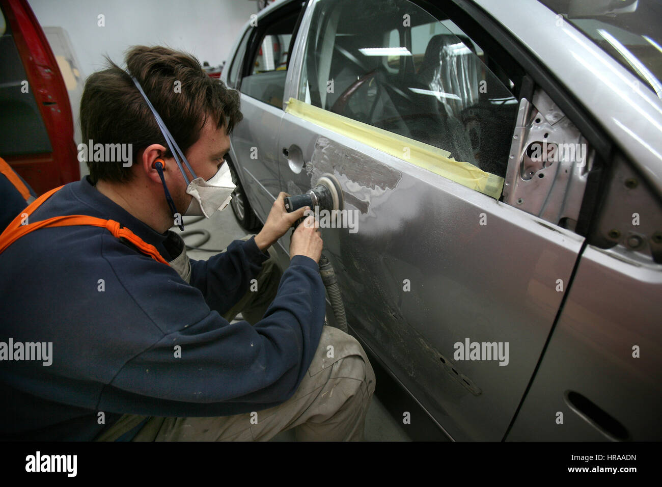 car painter at work Stock Photo - Alamy