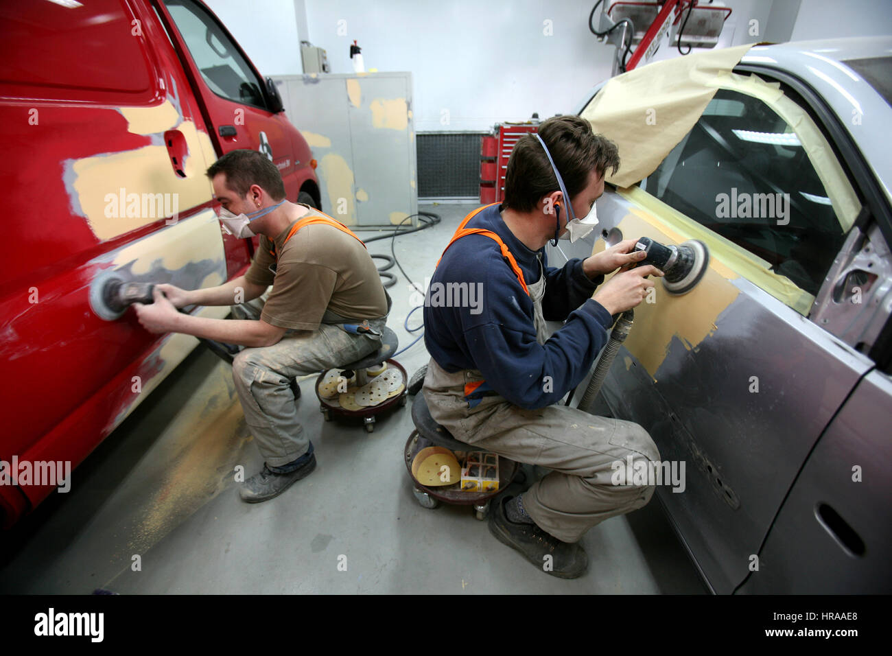 car painter at work Stock Photo - Alamy
