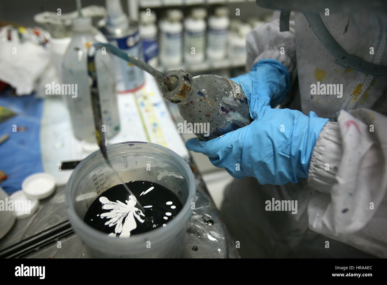 car painter at work Stock Photo - Alamy