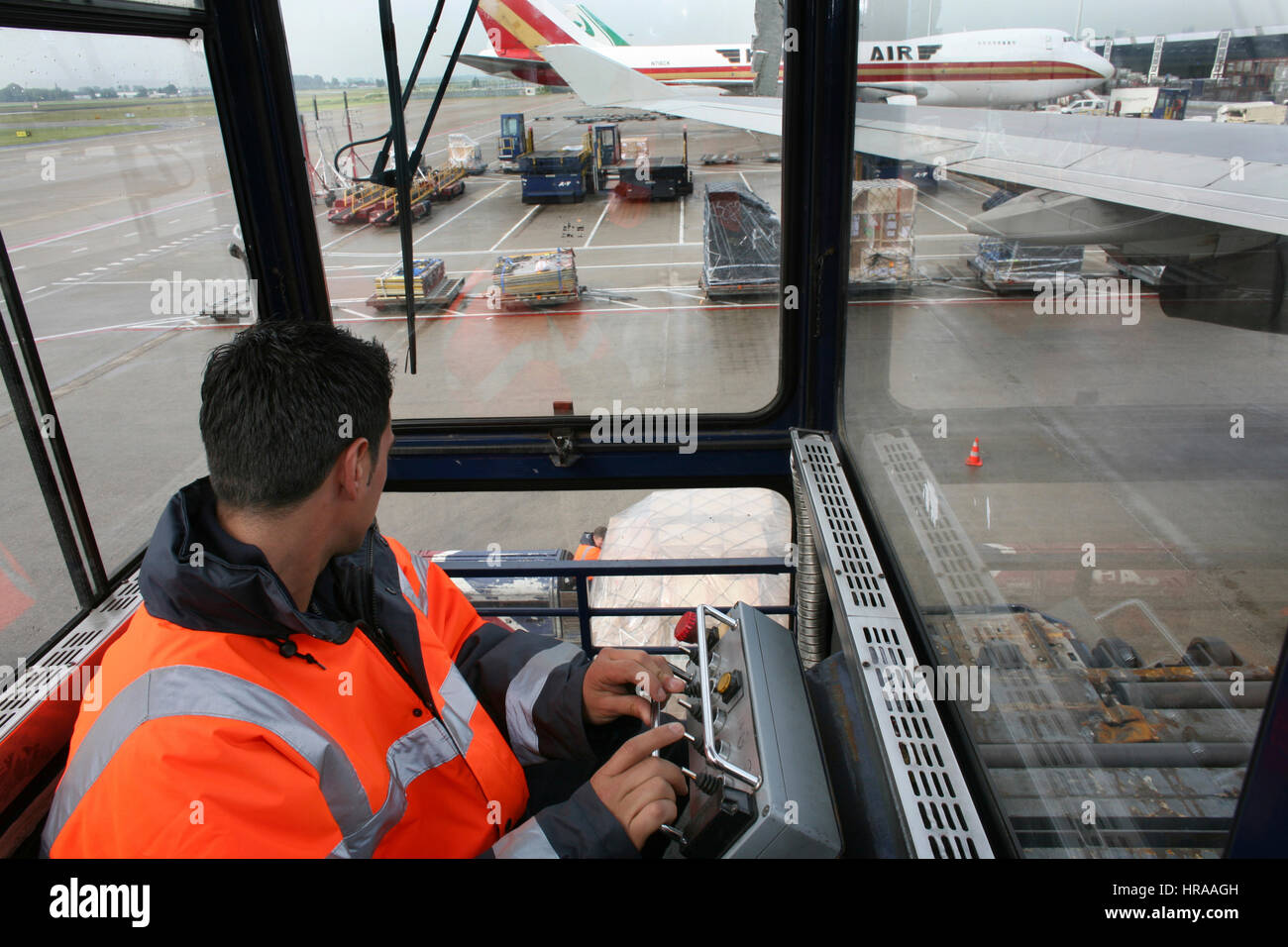 cargo planes being loaded at schiphol airport Stock Photo - Alamy