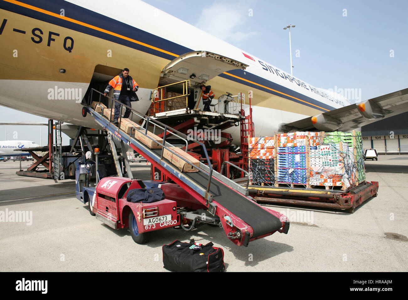 cargo planes being loaded at schiphol airport Stock Photo - Alamy
