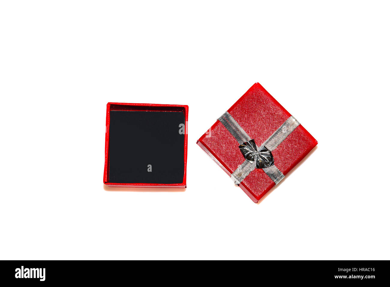 empty red gift box isolated on white background. Top view Stock Photo ...