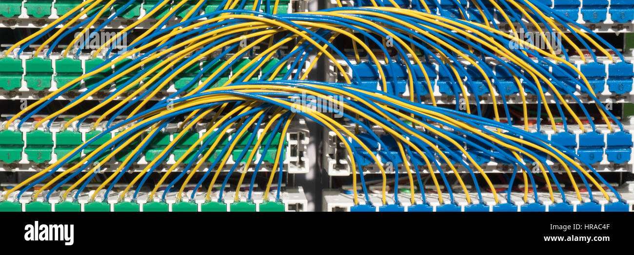 Wiring for broadband cabinet, the interior of the street cabinet with ...