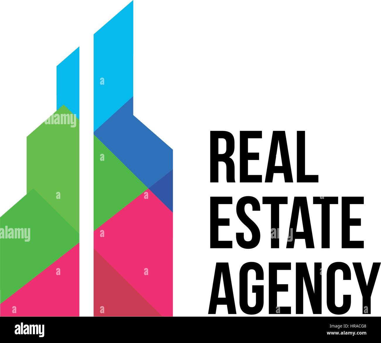 Isolated colorful real estate agency logo, house logotype on white ...