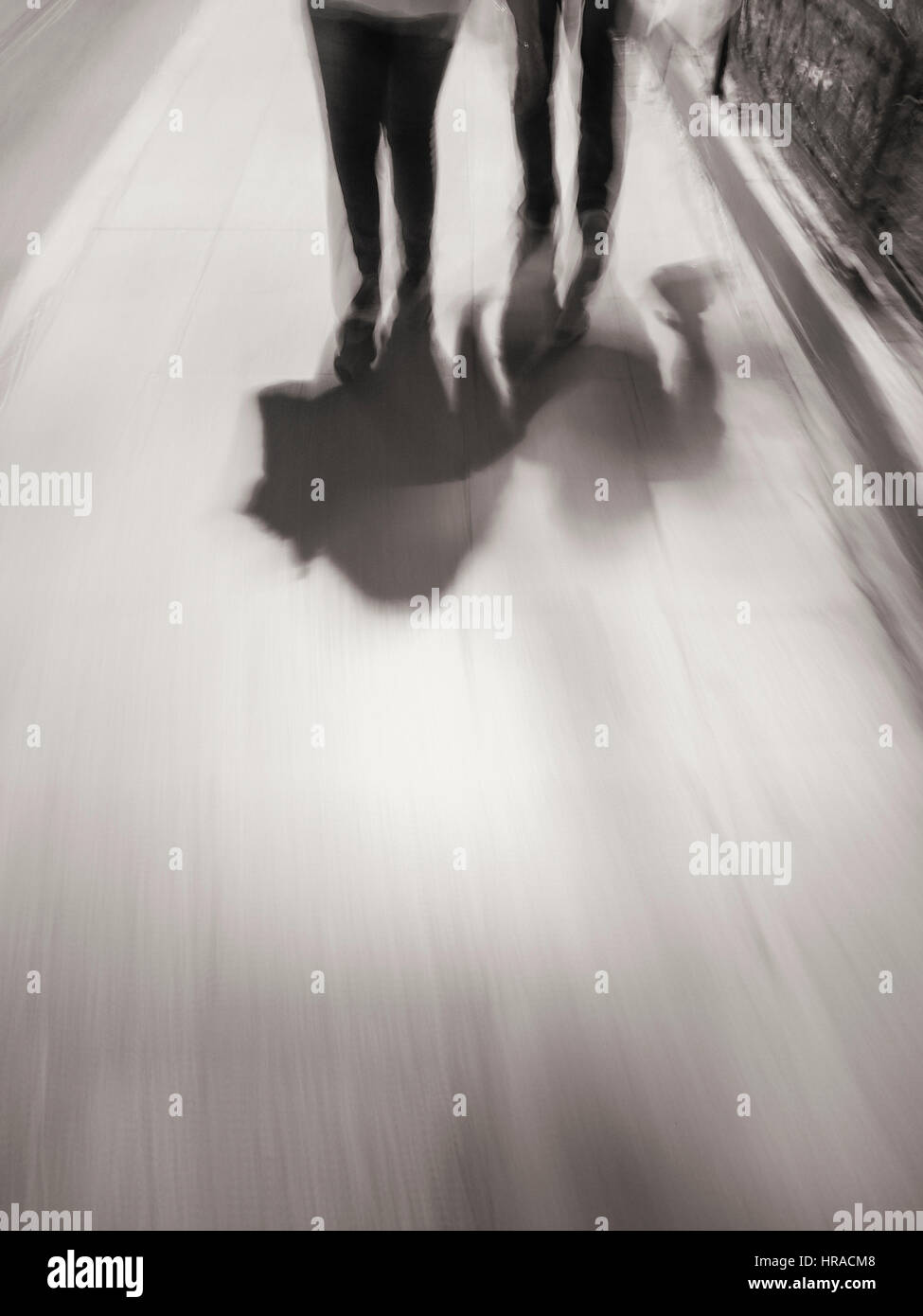 SHADOWS ON PAVEMENT FROM STREET LIGHTING AFTER DARK, ISTANBUL TURKEY ...