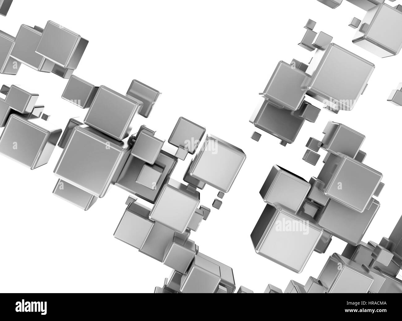 Abstract blue 3d digital cubes isolated on white background Stock Photo ...