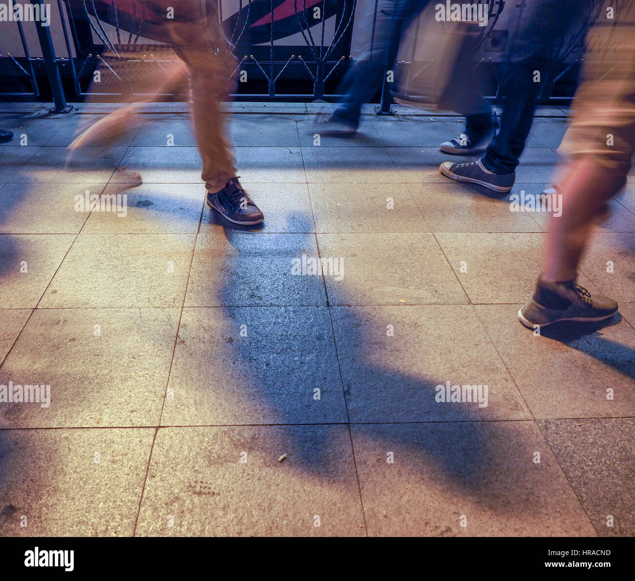 SHADOW ON PAVEMENT FROM STREET LIGHTING AFTER DARK ISTANBUL Stock Photo ...