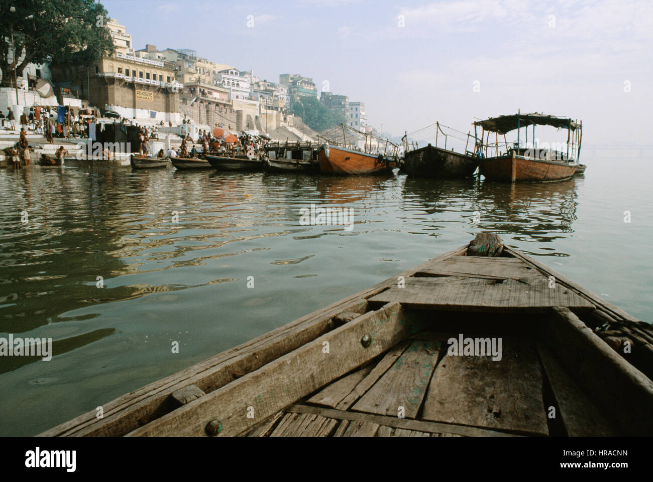 Buildings along the Ganges River Ghats, Varanasi, India Stock Photo - Alamy