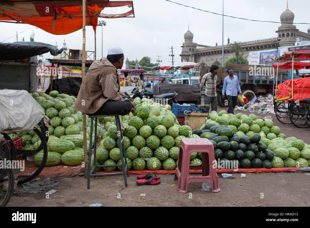 A Watermelon Vendor in Hyderabad,India Stock Photo - Alamy