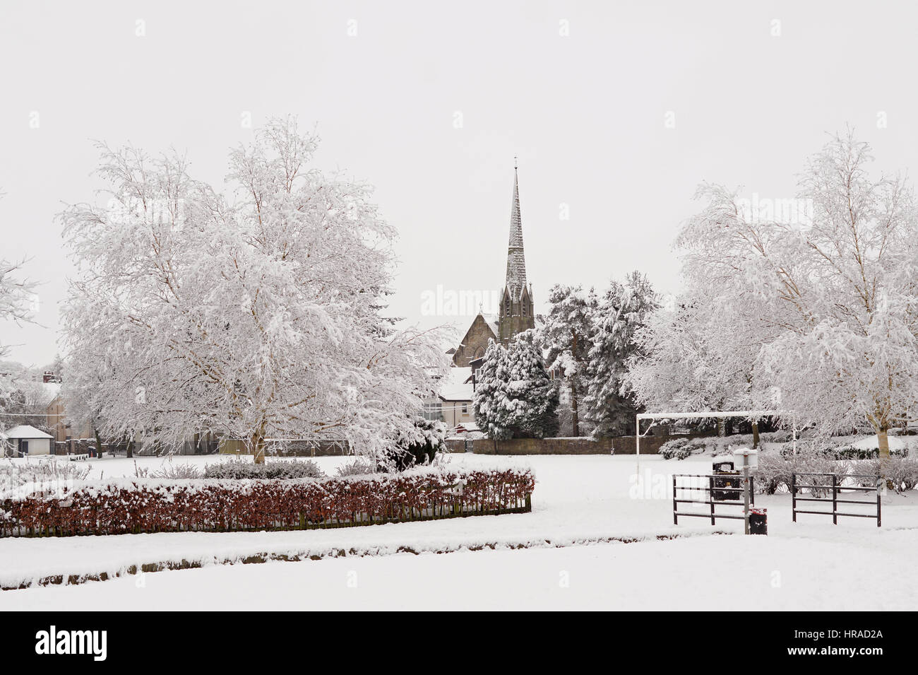 Strathaven in the Snow in Strathaven Park with Church and Steeple in ...