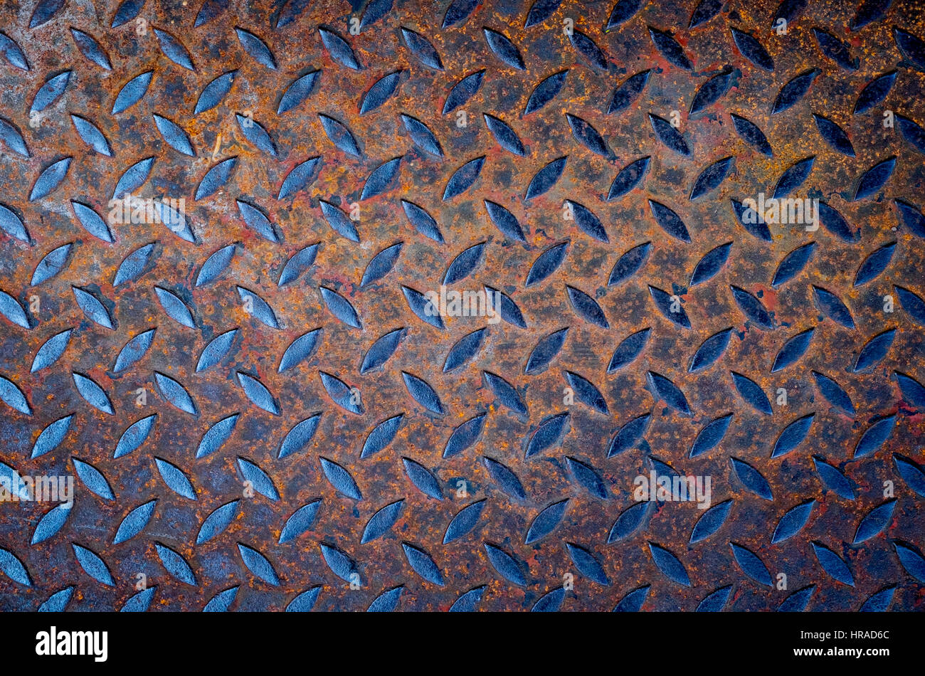 Background of old metal diamond plate with Rusted Stock Photo - Alamy
