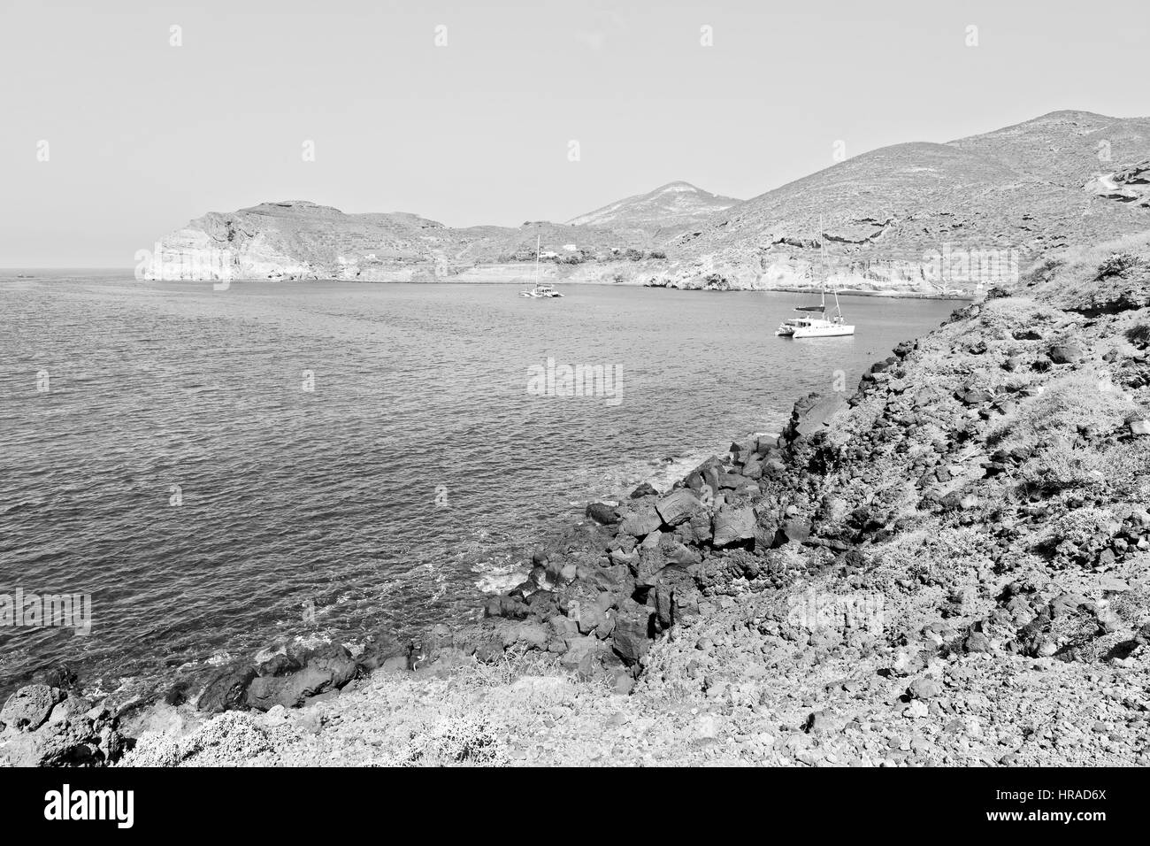 Beach santorini Black and White Stock Photos & Images - Alamy
