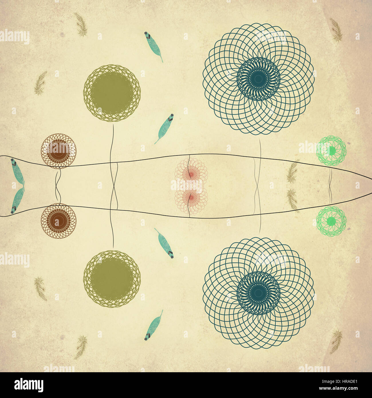 seamless boho vintage art background Stock Photo - Alamy